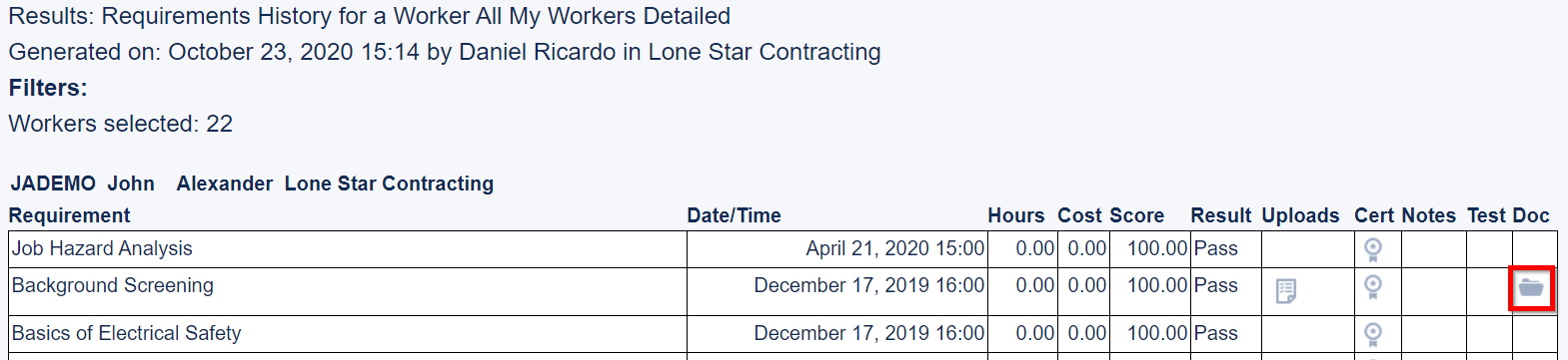 Viewing worker documents | Worker Management